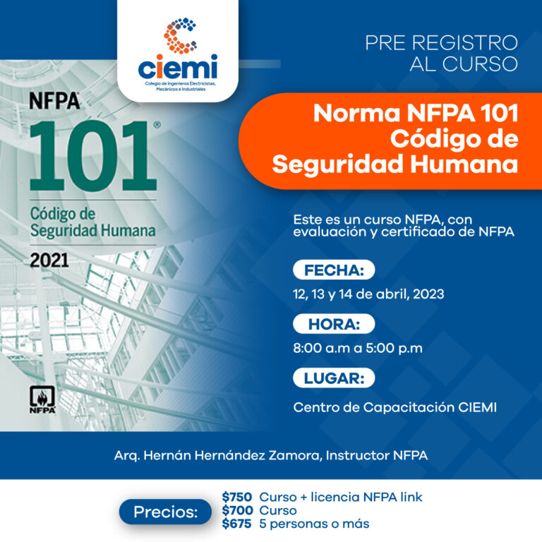 Curso Norma NFPA 101, Código de Seguridad Humana - CIEMI