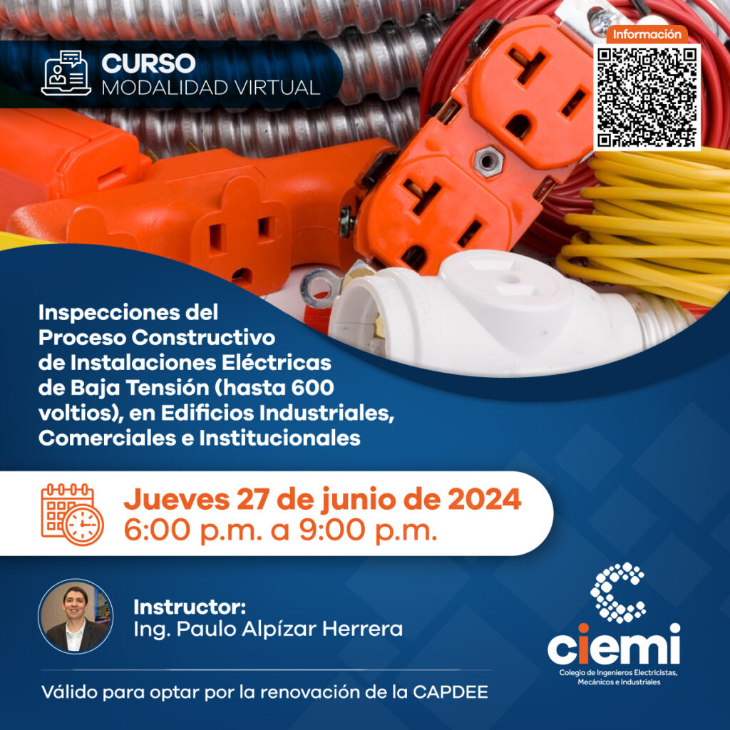 Curso Inspecciones del Proceso Constructivo de Instalaciones Eléctricas de Baja Tensión (hasta ...